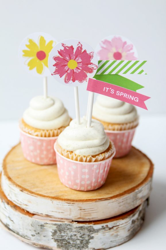 Spring Bloom Cupcake & Muffin Toppers - Paging Supermom