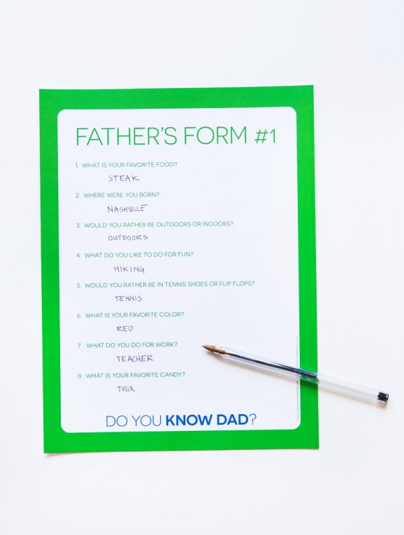 "Do You Know Dad?" Game Free Printable Pack - Paging Supermom