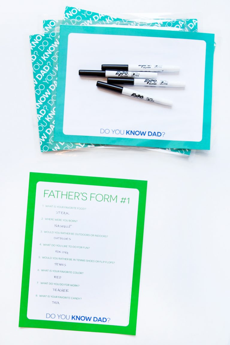 "Do You Know Dad?" Game Free Printable Pack - Paging Supermom