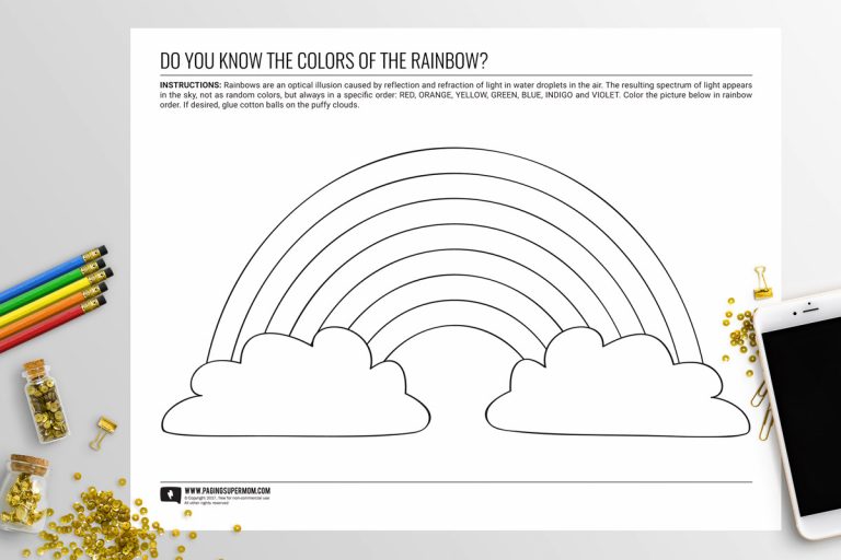 Rainbow Colors Worksheet - Free Printable from Paging Supermom