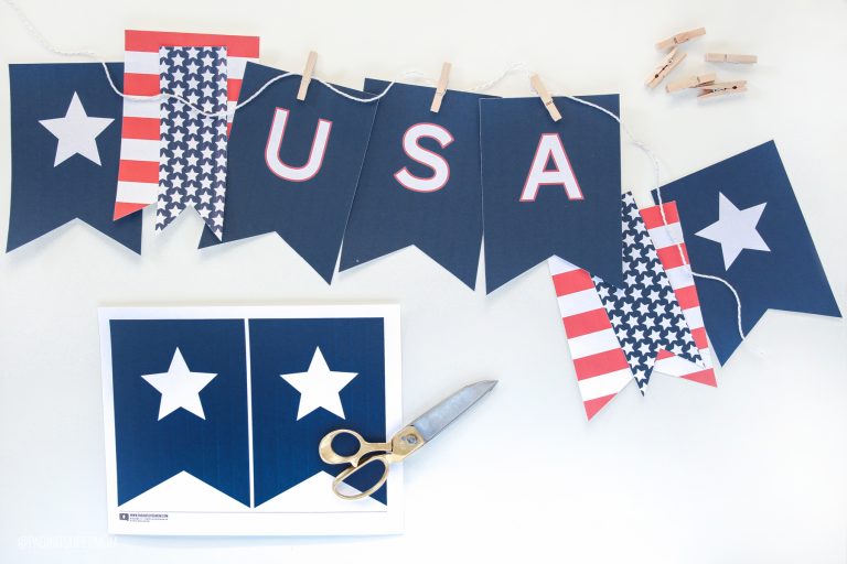 Printable USA Banner for July 4th - FREE PDF Download - Paging Supermom
